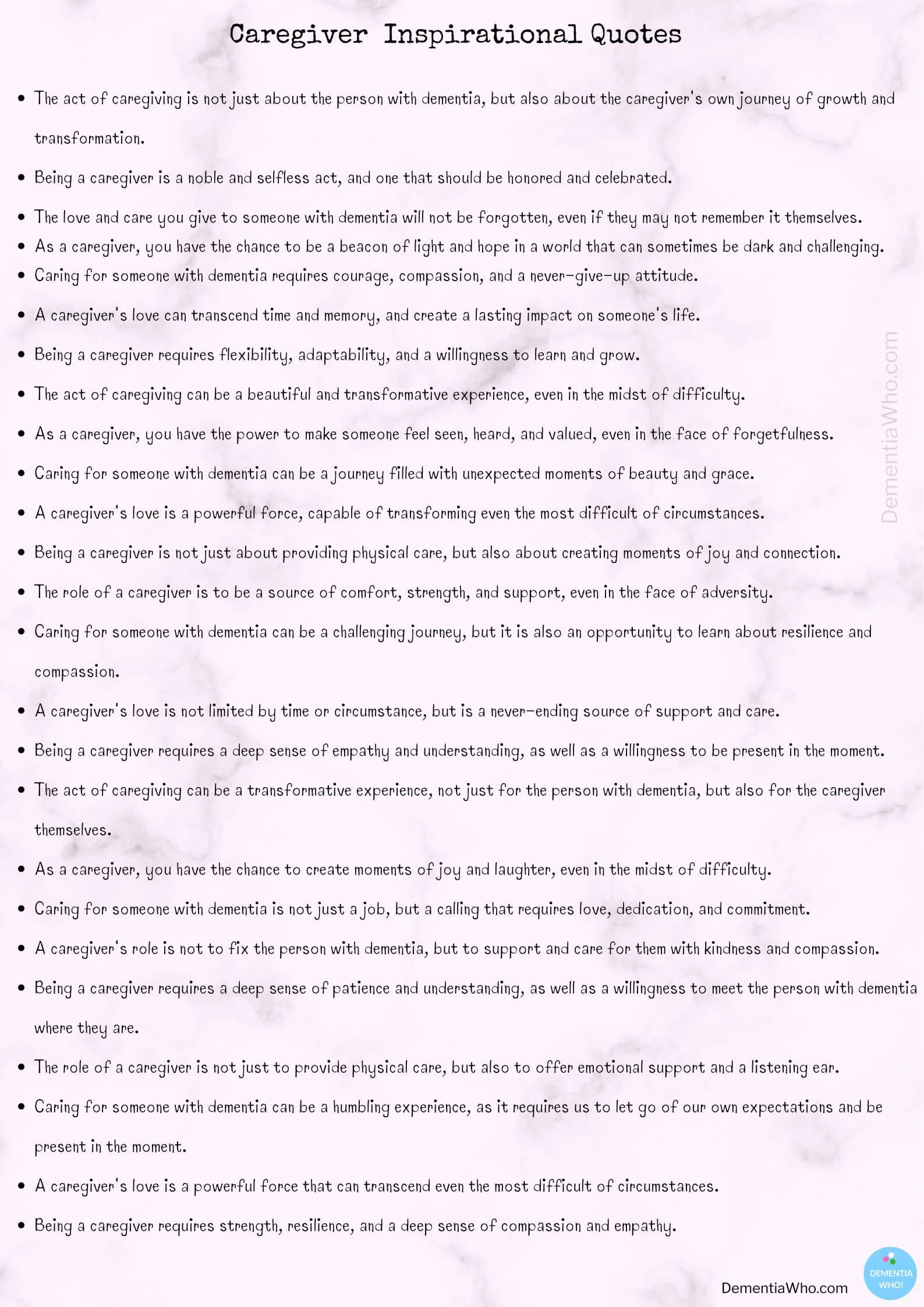 Inspirational Quotes - DementiaWho!